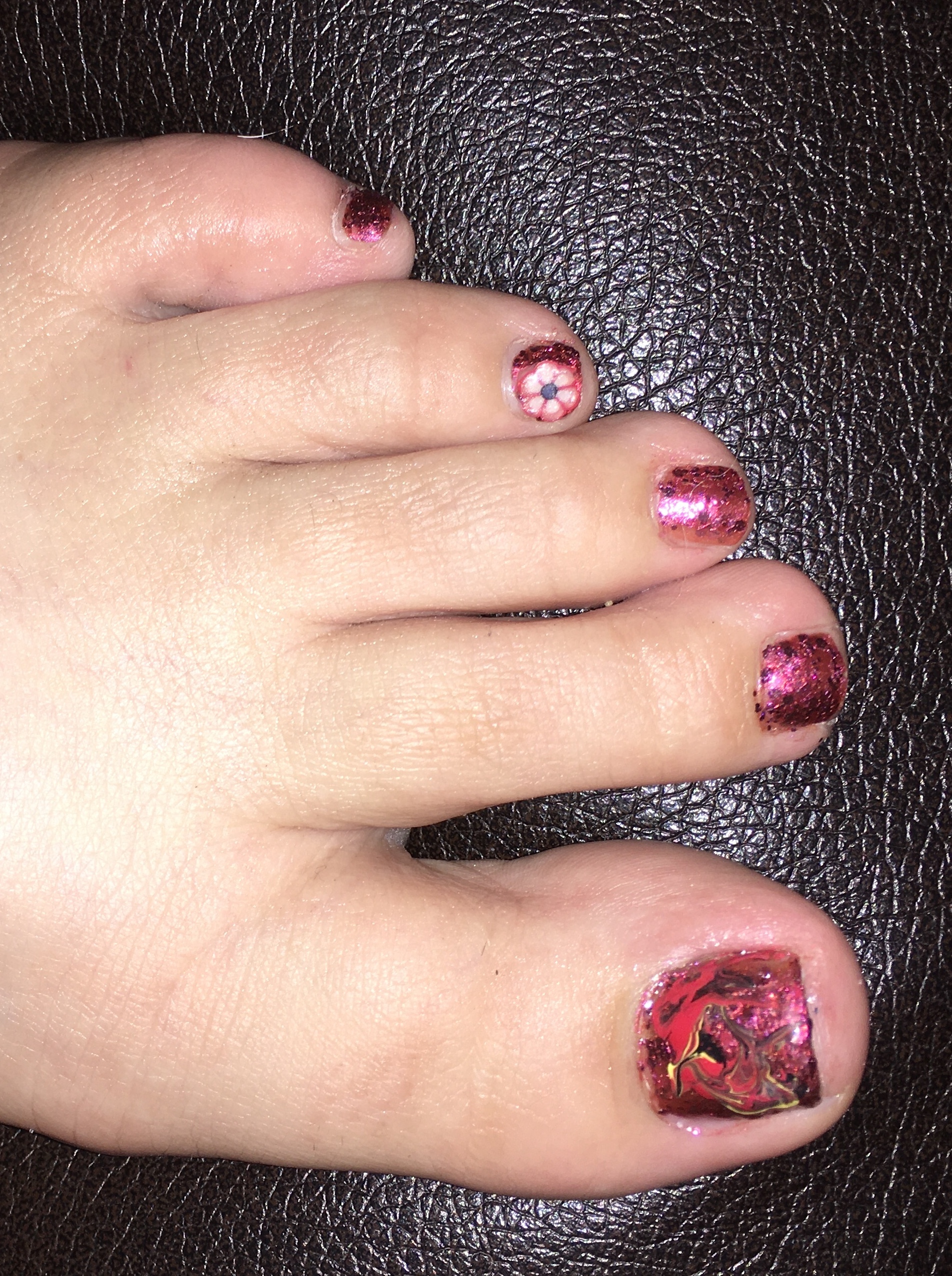 How to do nail art using tri-colour marbling with Fimo slices by ...